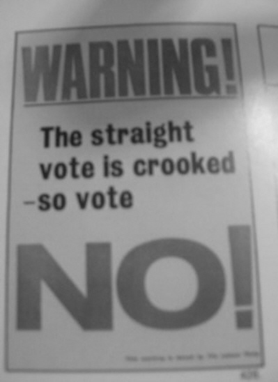 Labour Party -Vote No Posters – 1968 Referendum on Change in Voting ...