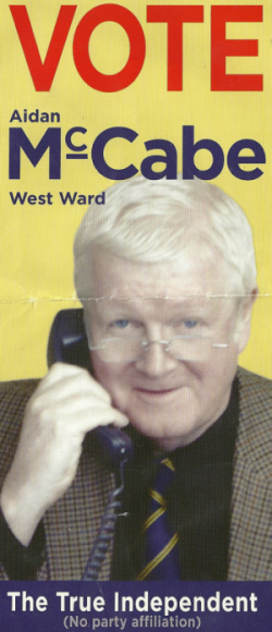 Aidan McCabe- Independent – 2009 Local Elections Galway West Ward | Irish Election Literature