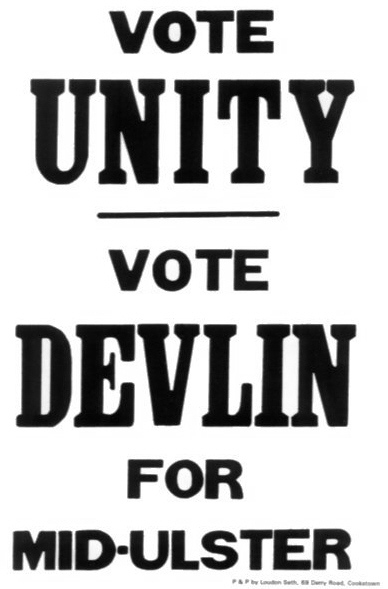 Bernadette Devlin 1969 poster and Bernadette McAliskey 1979 poster ...