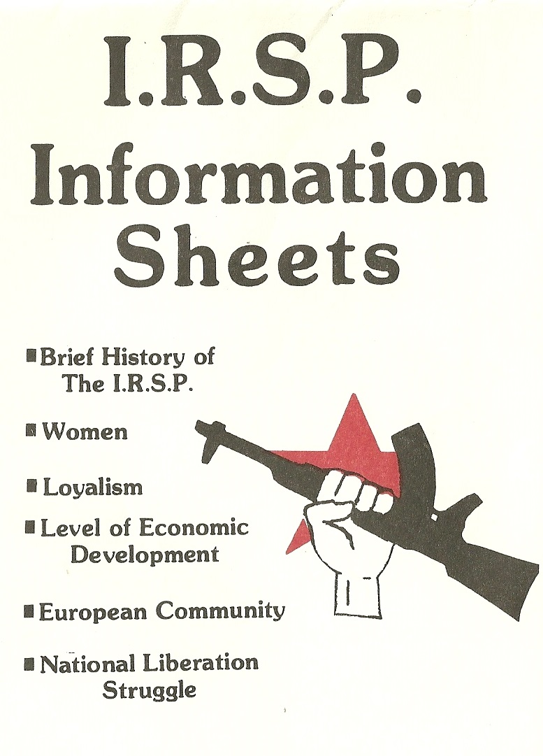 All Six IRSP Information Sheets | Irish Election Literature