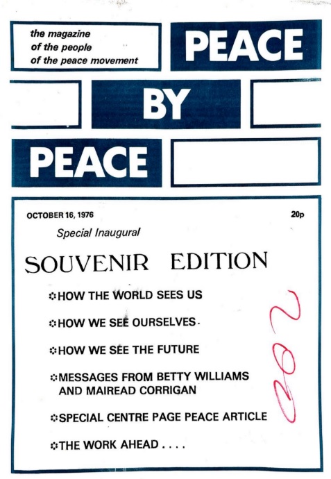 “Peace By Peace” issue 1 – Peace People 1976 | Irish Election Literature